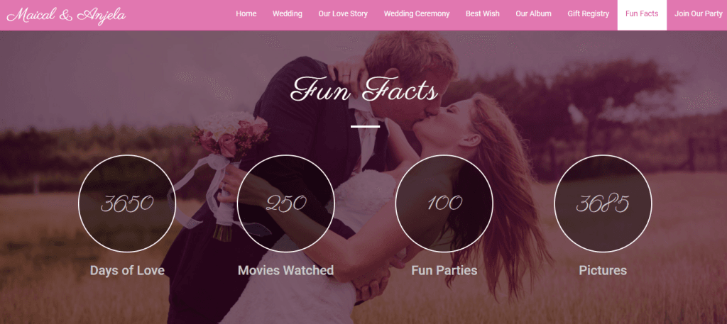 Responsive HTML One page Wedding Template