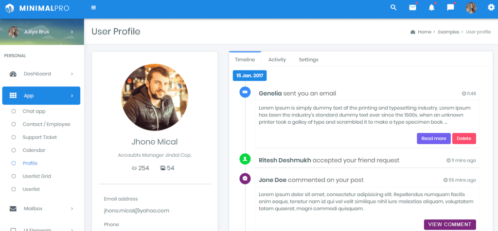 Minimal Pro - Responsive Bootstrap 4 Admin Template