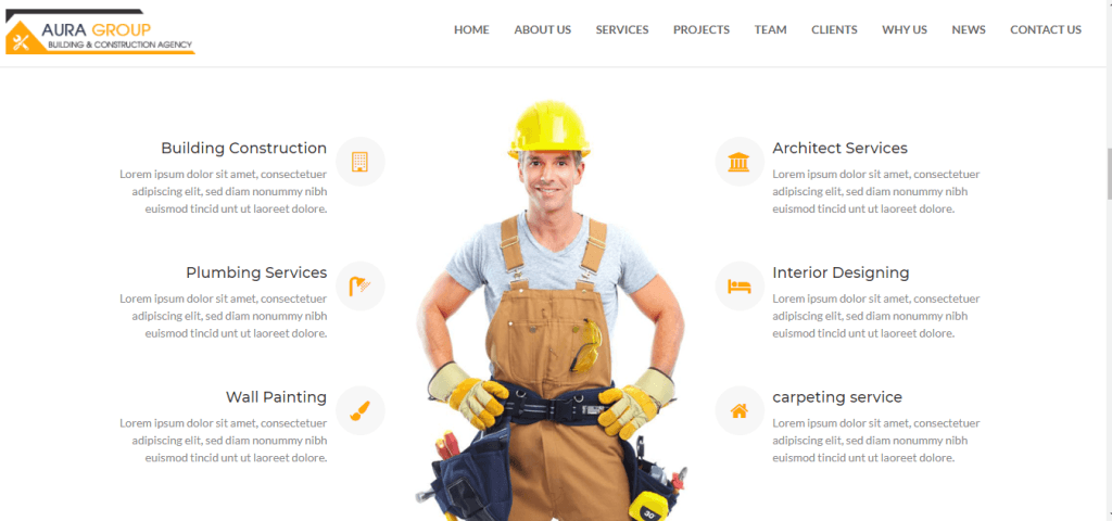 Aura - Construction Contractor Renovation Responsive HTML Template