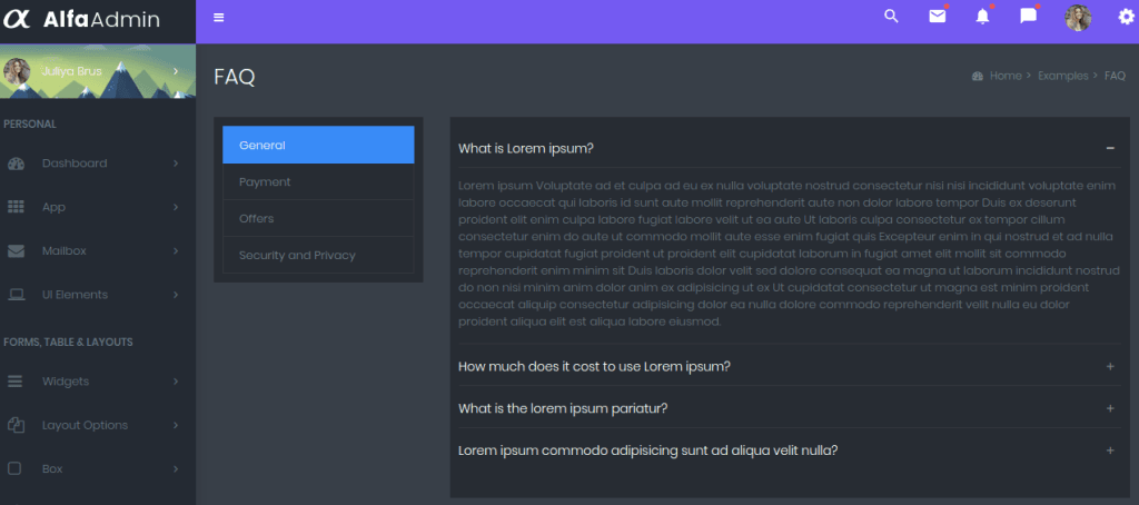Alfa - Responsive Bootstrap 4 Admin Template