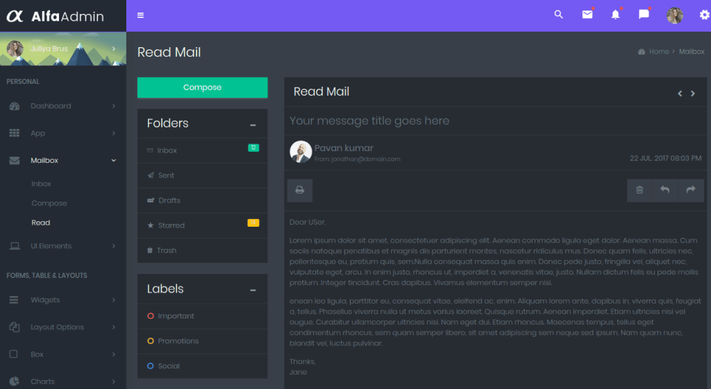 read mail - MultiPurpose Themes