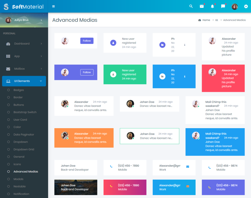 Soft Material Stock Market Bootstrap Admin Templates & Dashboard