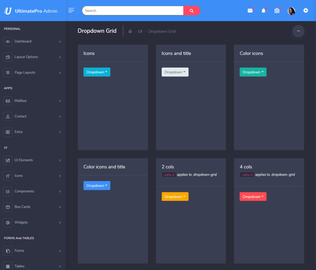 UltimatePro Dark Responsive Bootstrap Admin template