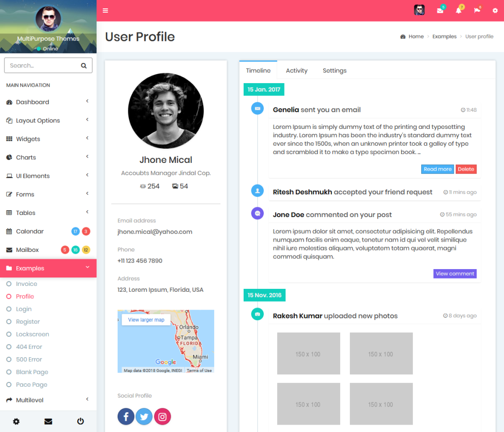 Cross - Multipurpose Bootstrap 3 Dashboard Admin Template