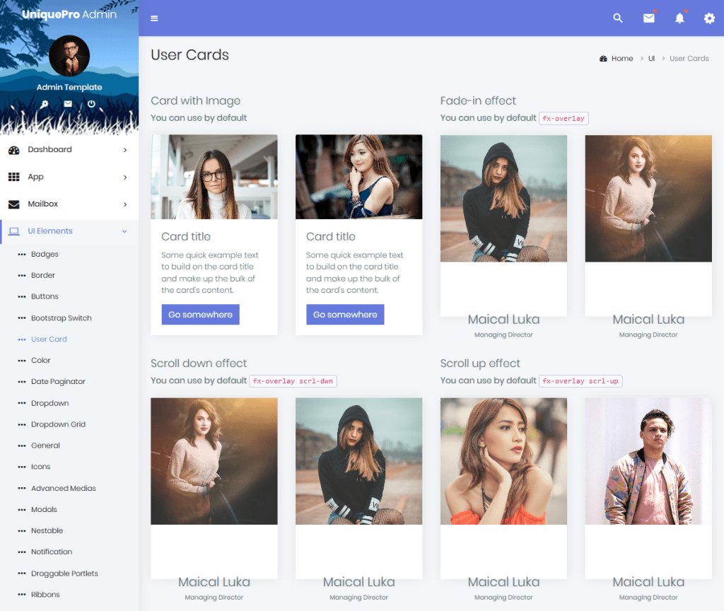 UniquePro - Premium Admin Templates