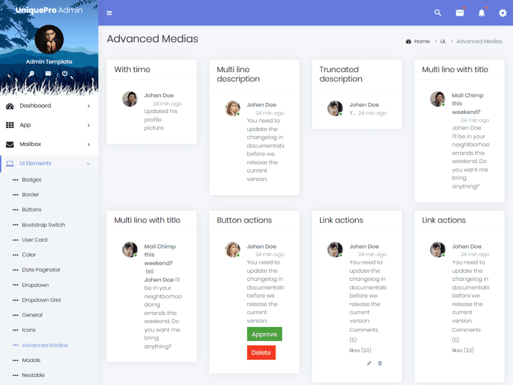 UniquePro - Premium Admin Templates
