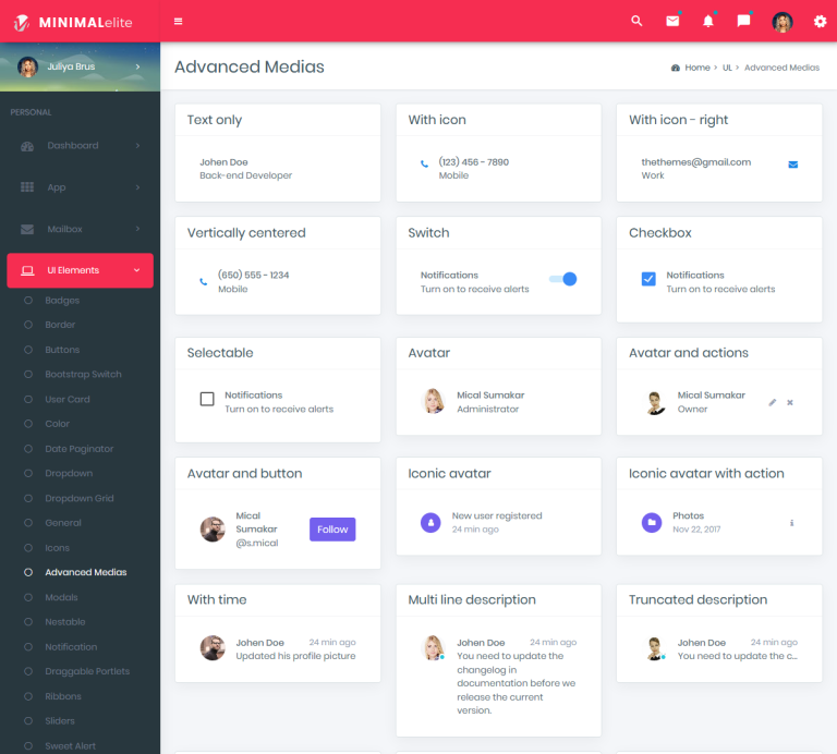 Admin Templates Bootstrap Minimal elite Admin WebApps Templates