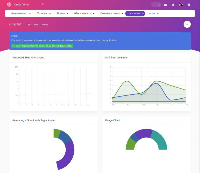 Bootstrap Dashboard Admin Template - CrmX Analytics - MultiPurpose Themes