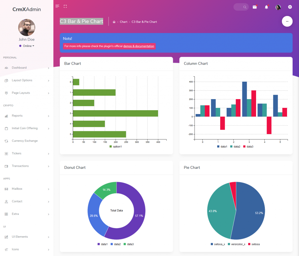 CrmX Cryptocurrency Dashboard Admin Template | Admin Template