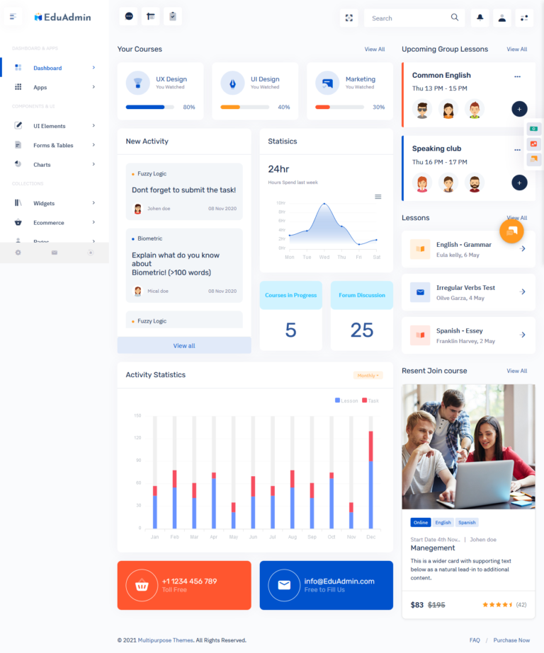 Eduadmin Light LTR - Bootstrap 5 Admin Templates with Admin Panel
