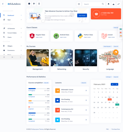 Eduadmin Light LTR Responsive Bootstrap Templates