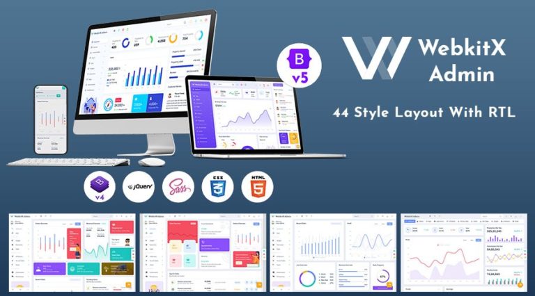 WebkitX Admin Dashboard UI Kit - MultiPurpose Themes
