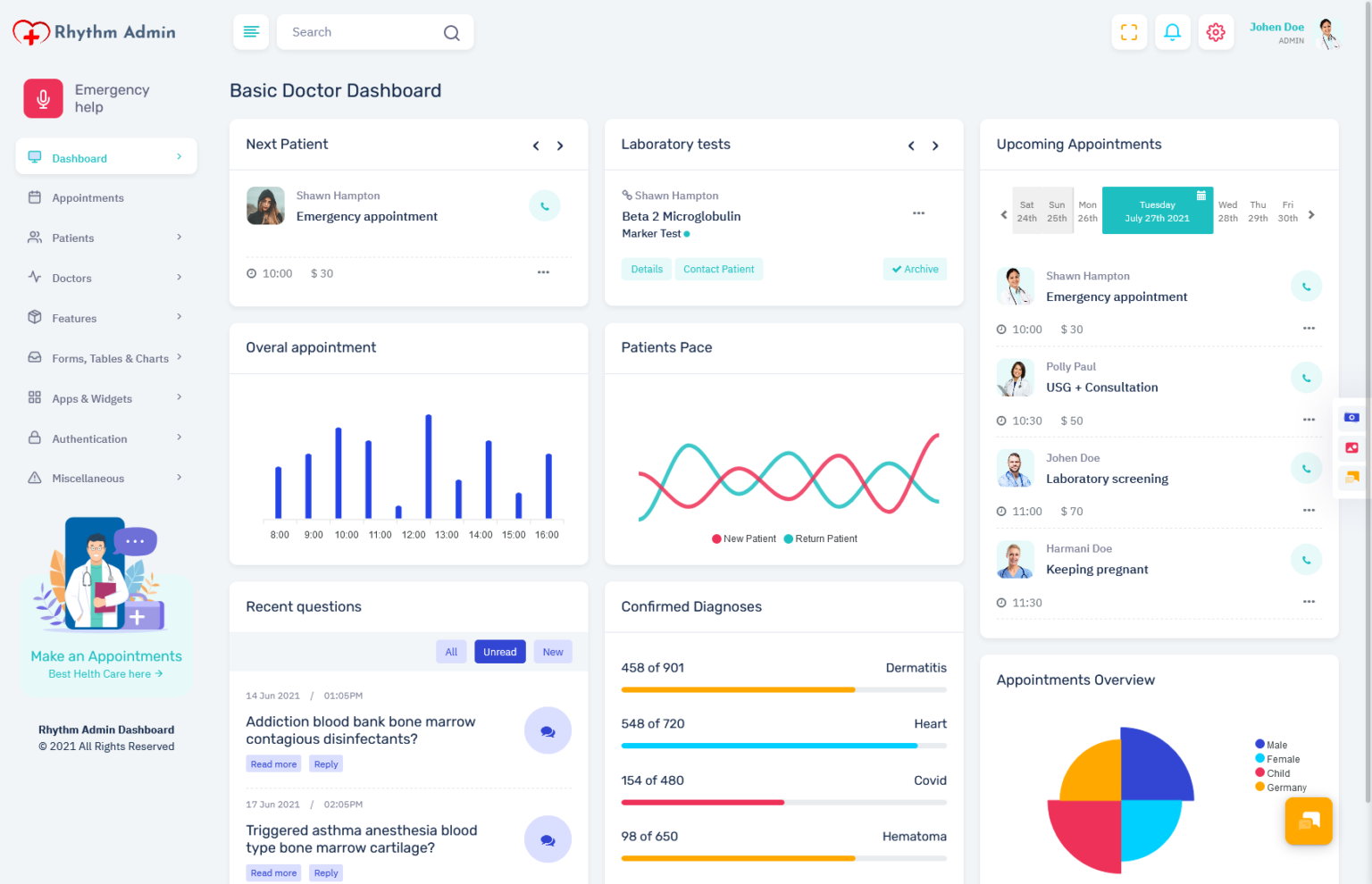 Medical Dashboard Admin Templates Bootstrap 5 with Admin Theme