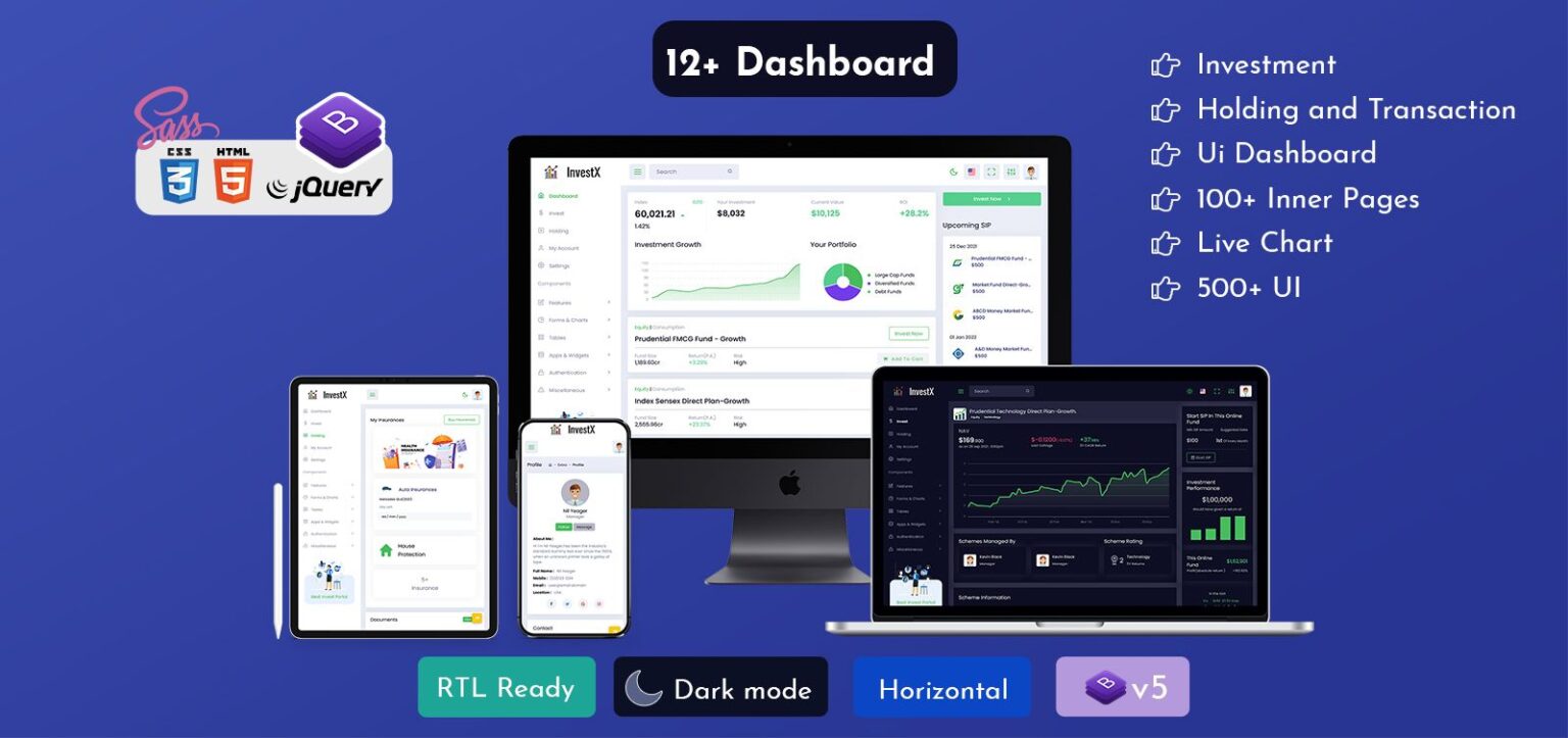 Portfolio Dashboard Template - MultiPurpose Themes