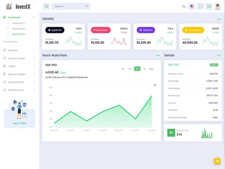 The Most Powerful Investment Portfolio Admin Dashboard Template