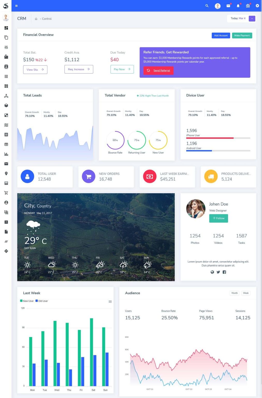 Bootstrap Admin Web App Template Dashboard UI - Superieur