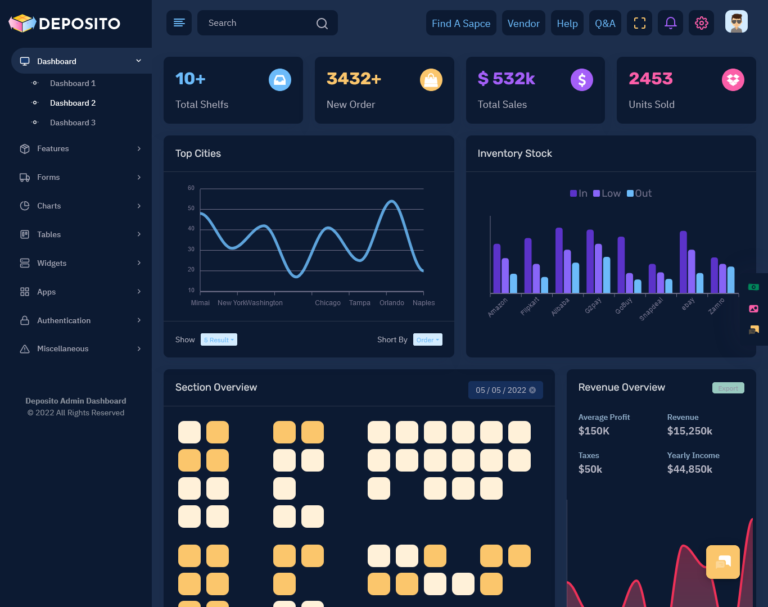 Dark Admin Dashboard - MultiPurpose Themes