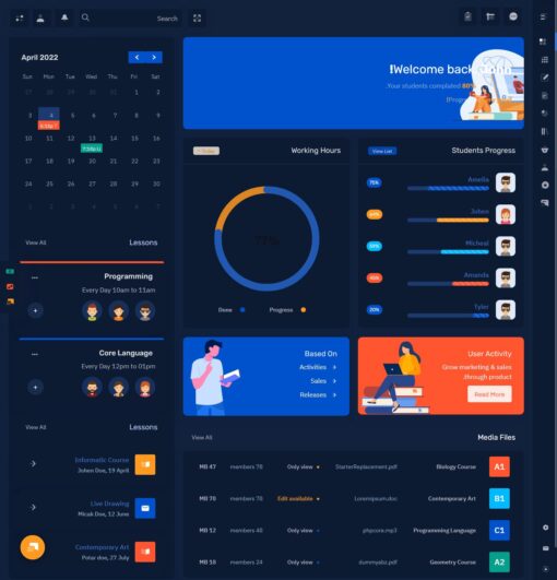 Responsive Bootstrap 5 Admin Templates Dashboard UI Kit - Education