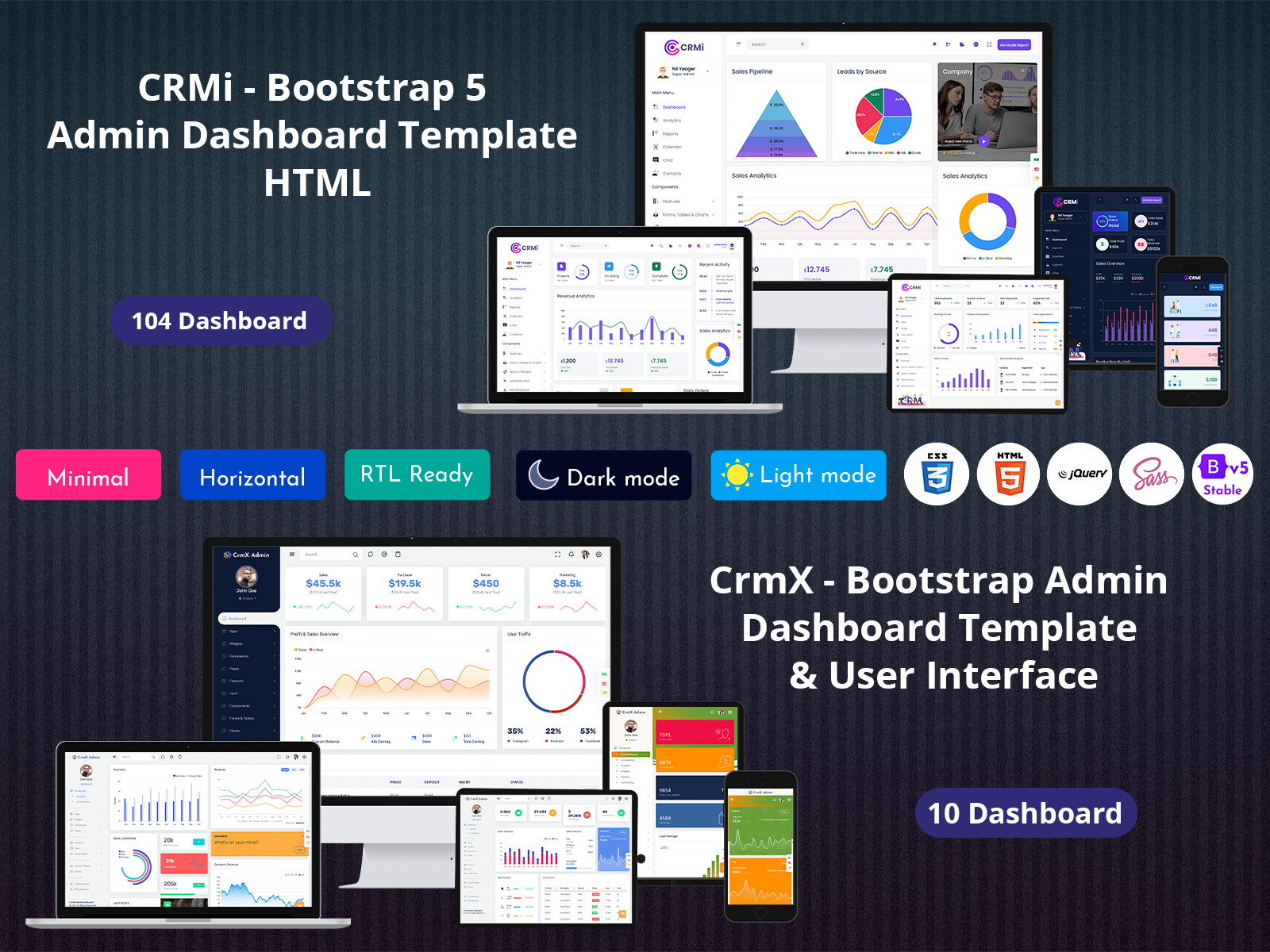 Responsive Bootstrap 5 Admin Template Web Application Kit