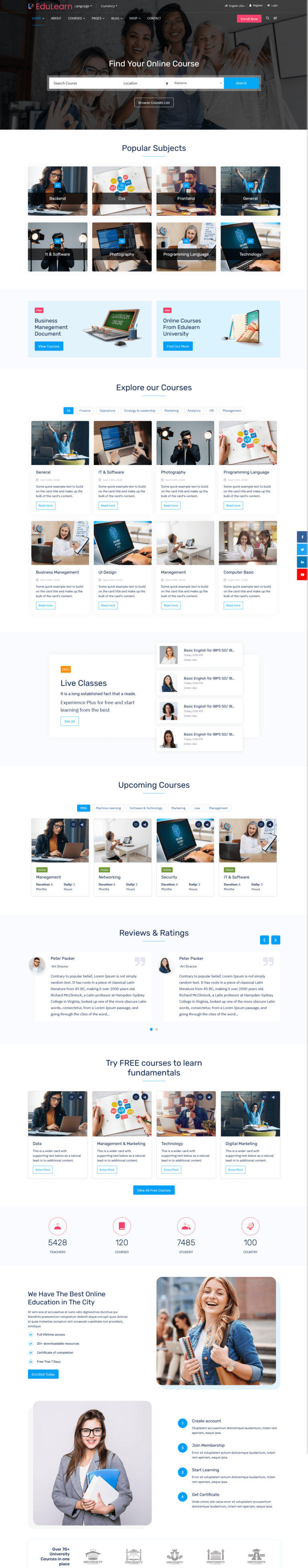 LMS Dashboard UI KIT With Bootstrap 5 Admin Templates - Edulearn