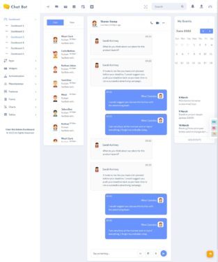 Chat bot software UI framework with Bootstrap 5 web apps
