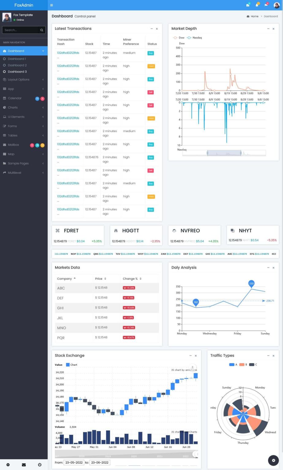 Fox Dashboard 3 - MultiPurpose Themes