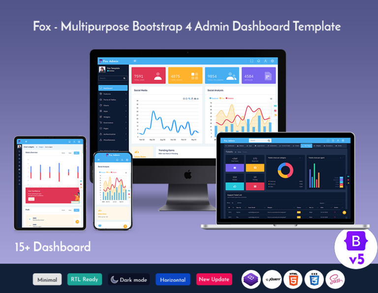 Fox - Multipurpose Bootstrap Admin Dashboard Template - MultiPurpose Themes