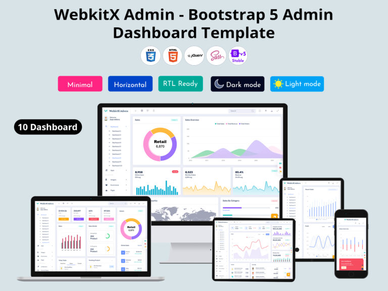 WebkitX Admin - Bootstrap 5 Admin Dashboard Template - MultiPurpose Themes
