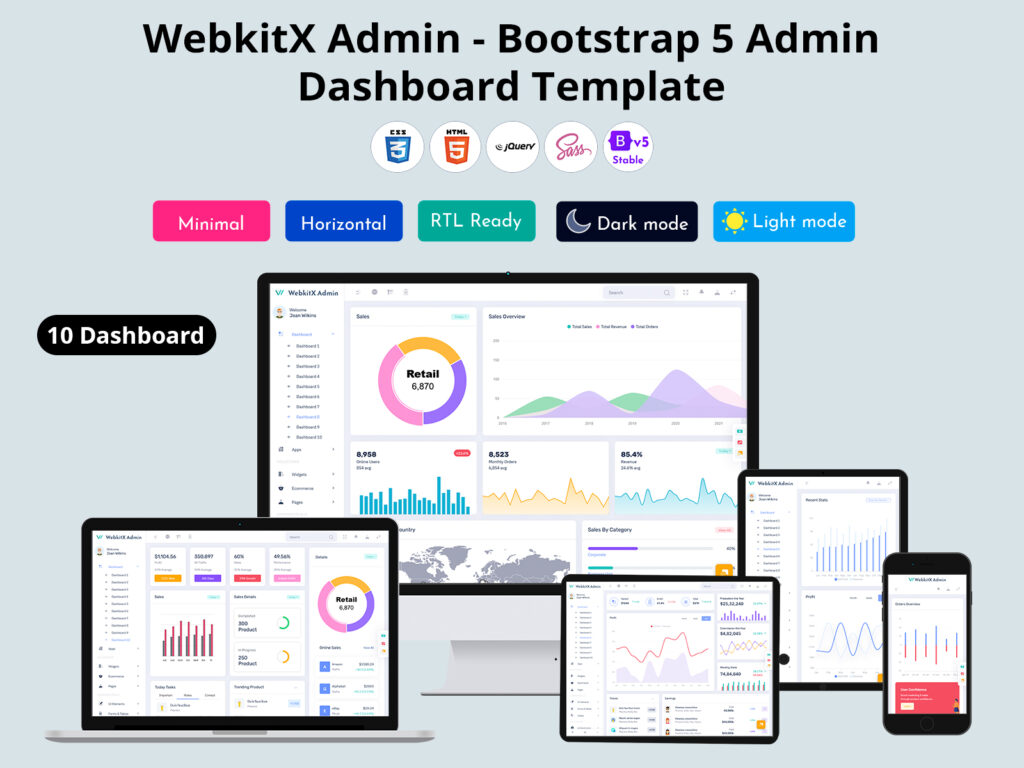 WebkitX Admin - Bootstrap 5 Admin Dashboard Template - MultiPurpose Themes