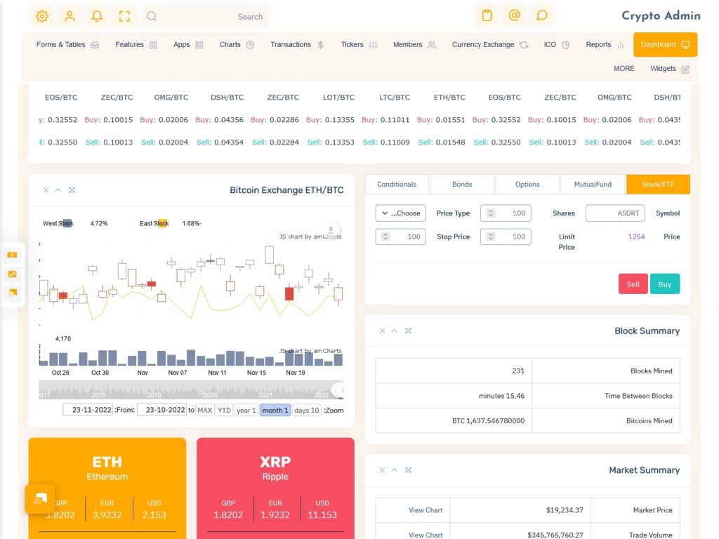 Bootstrap 5 Admin Dashboard Bitcoin Cryptocurrency Admin Template