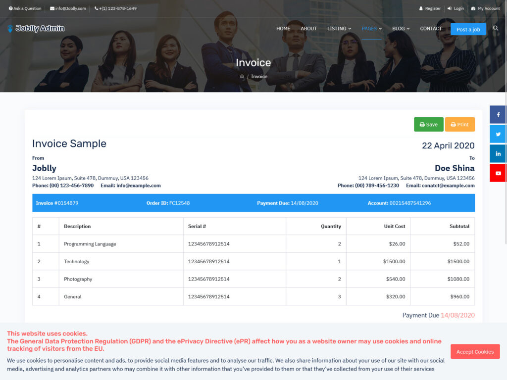 Bootstrap 5 Admin Dashboard Job Board Employment 2023