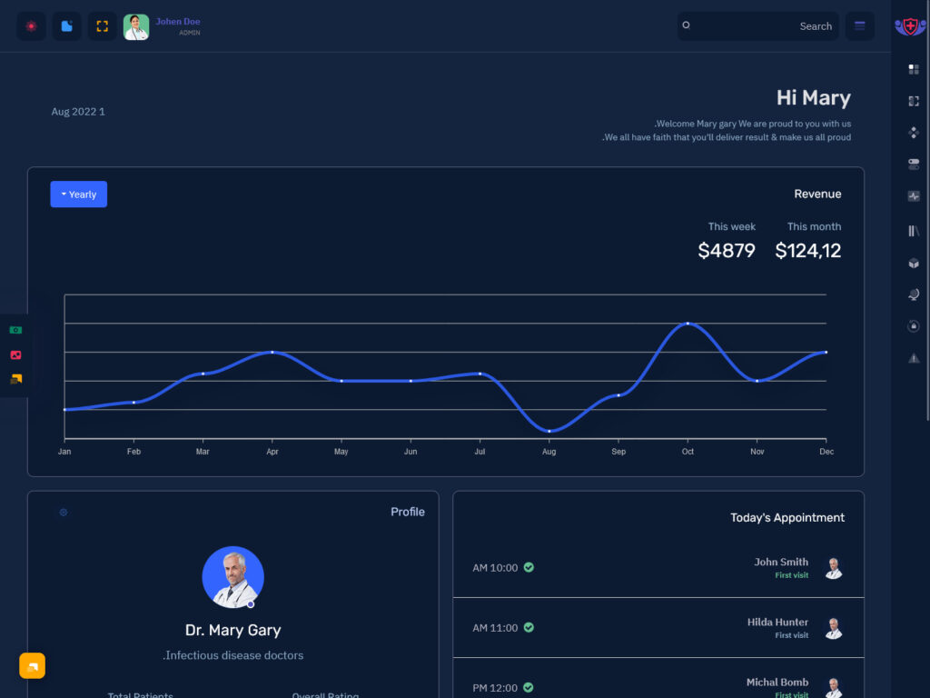 Best Responsive Medical Dashboard with Bootstrap UI Kit - Doclinic