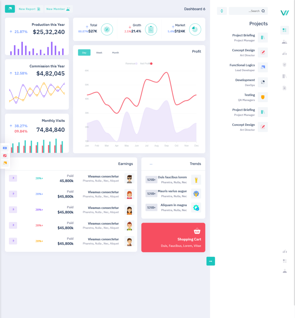 Beautiful RTL Dashboard Design of WebkitX Bootstrap Admin Template