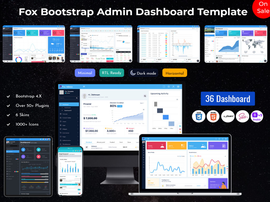 Fox Bootstrap Admin Dashboard Template Multipurpose Themes