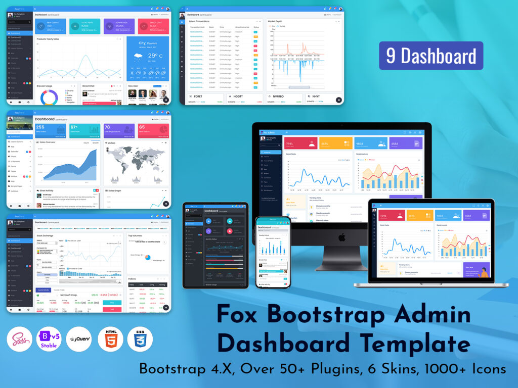 Fox Bootstrap Admin Dashboard Template (7) - MultiPurpose Themes