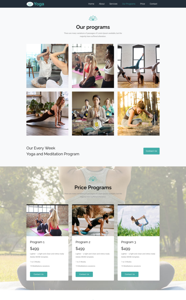 Most Popular Responsive HTML Template For Yoga Website