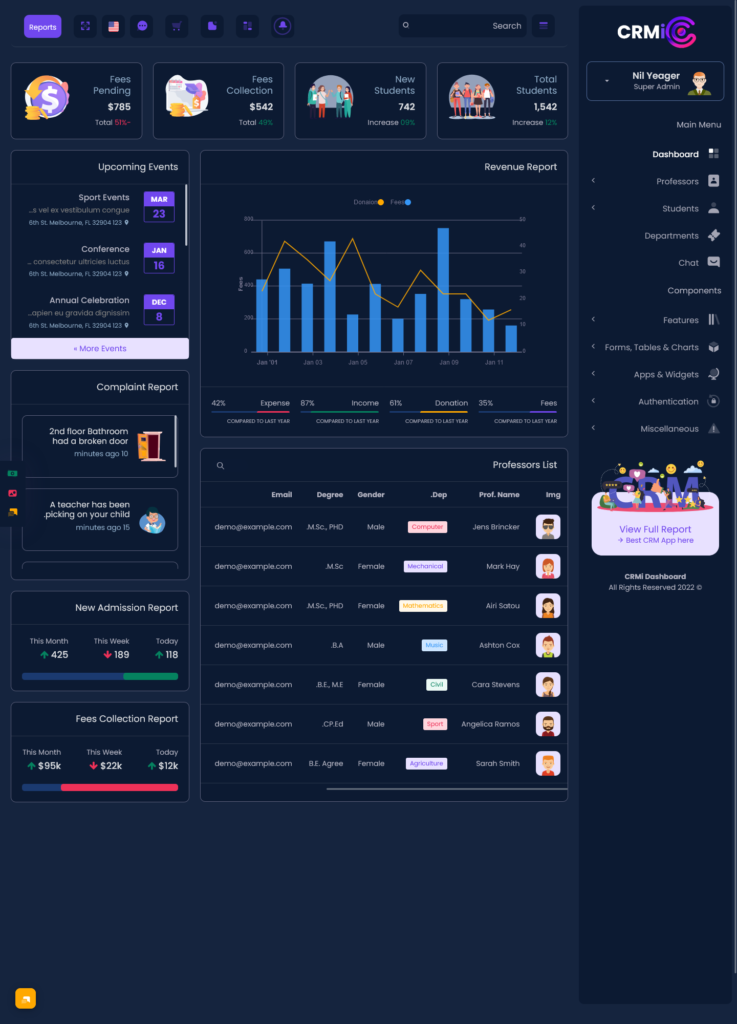 New CRM Dashboard with Bootstrap HTML Template