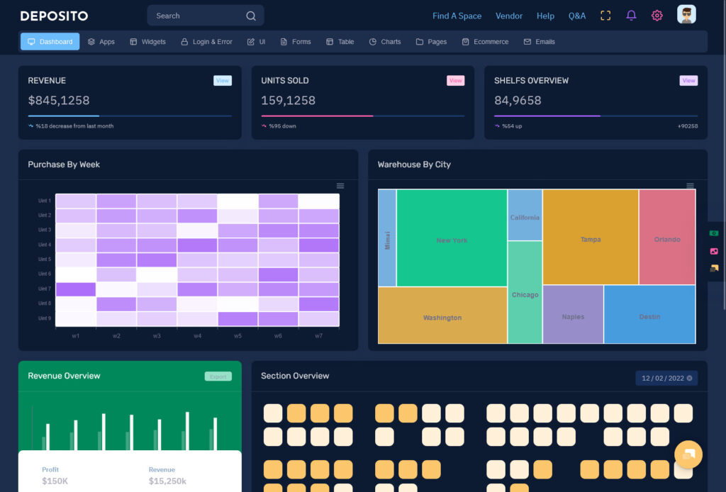 Warehouse and Logistics Dashboard on bootstrap 5 Template