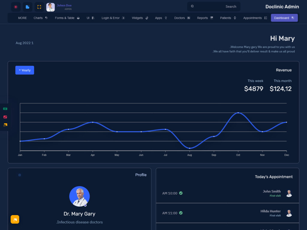 Hospital Dashboard Bootstrap 5 Template for Software