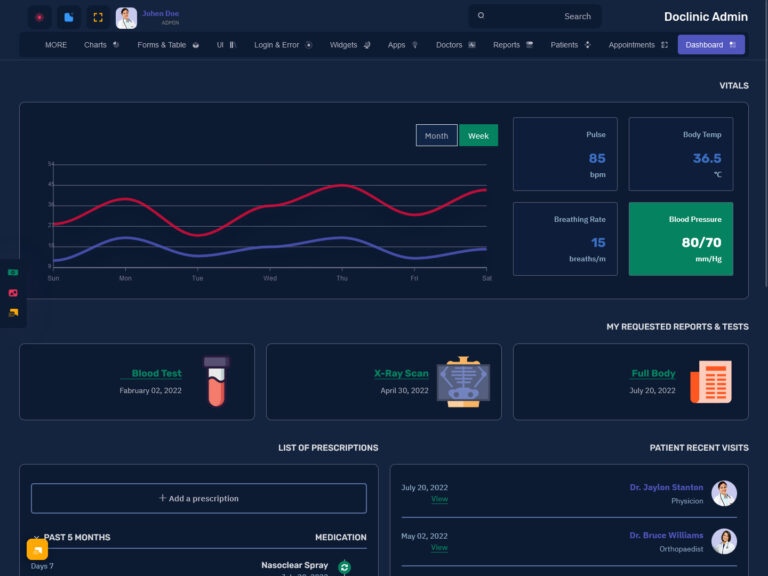 Hospital Software Dashboard Bootstrap 5 Template