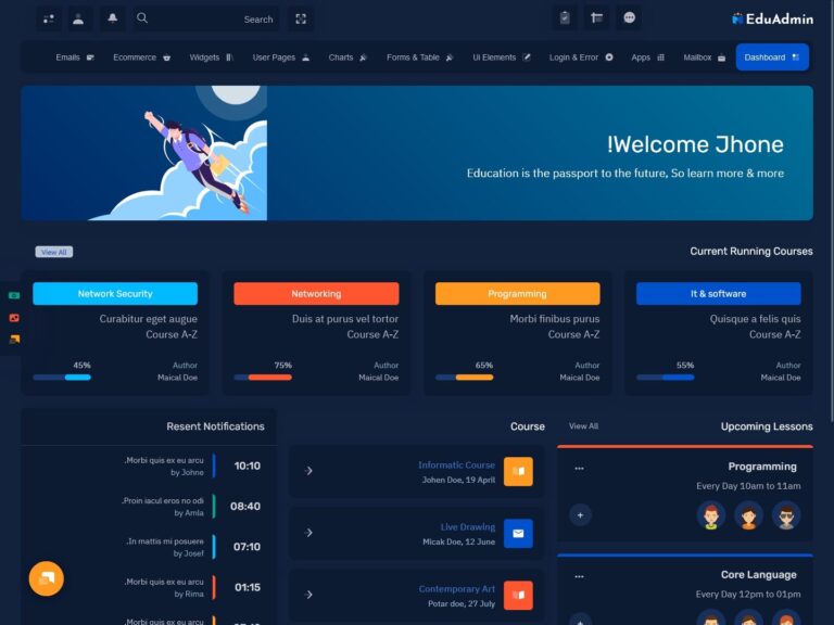 Discover LMS Software Dashboard Bootstrap 5 Admin Ui Framework