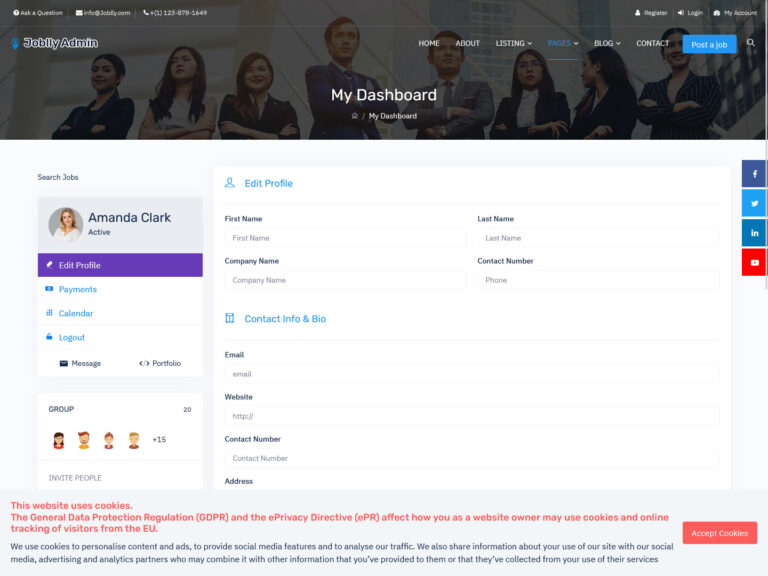 Job Board Dashboard Template Bootstrap Admin Dashboard