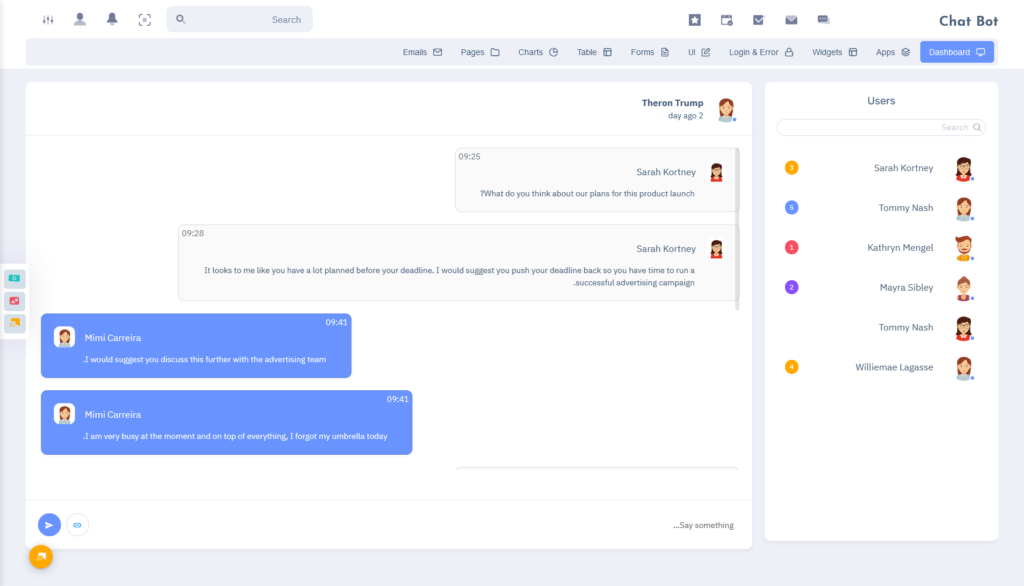 Discover New Chatbot Dashboard with Software UI framework