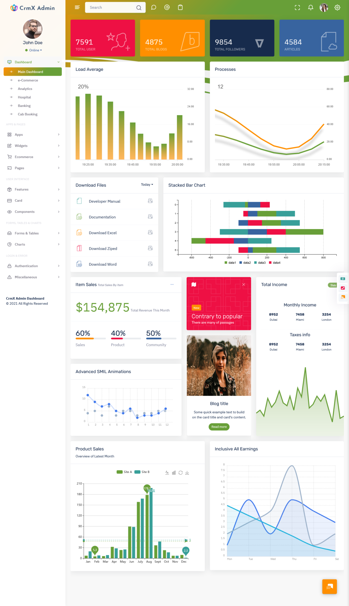 Best CRM Software Dashboard Design Bootstrap Admin Template