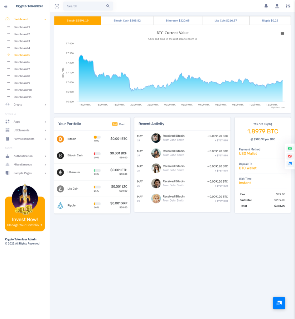 Discover Cryptocurrency Dashboard Admin Template With Crypto UI Kit