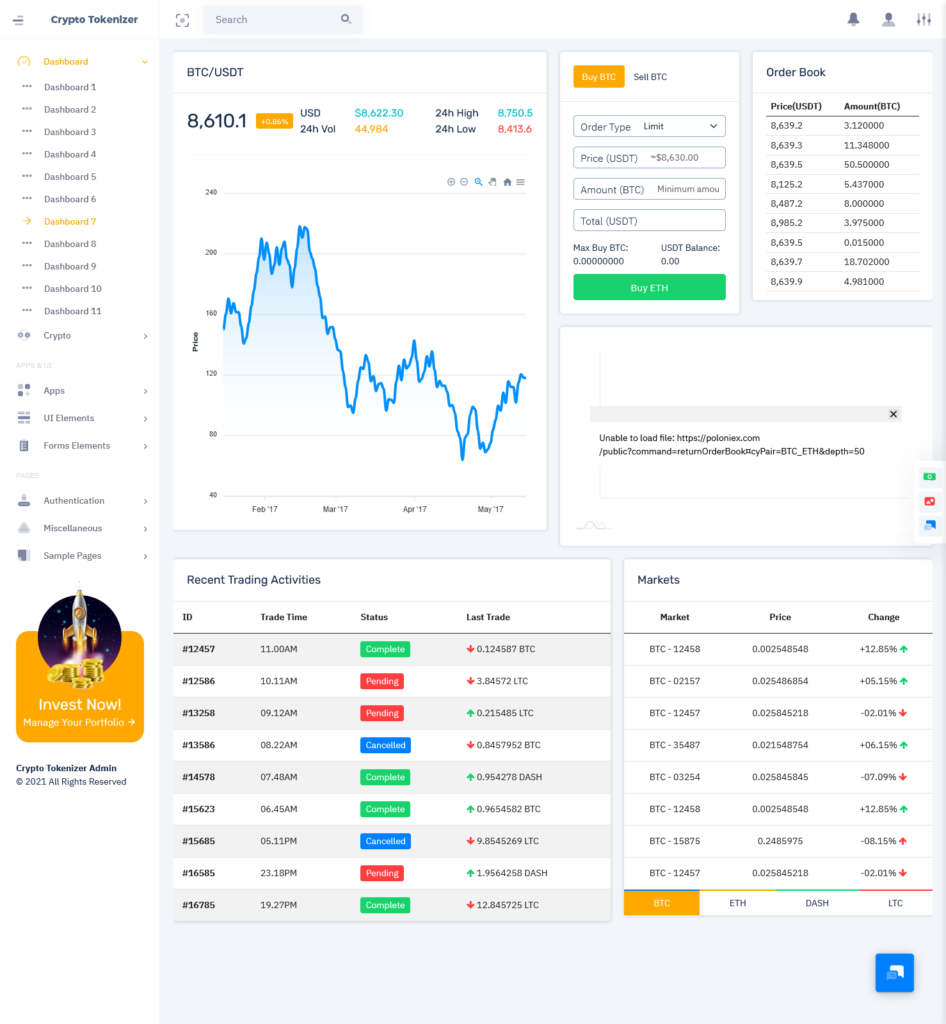 Discover Cryptocurrency Dashboard Admin Template With Crypto UI Kit