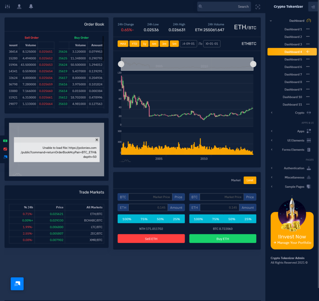 Revolutionizing Cryptocurrency Dashboard Template Admin UI Kit
