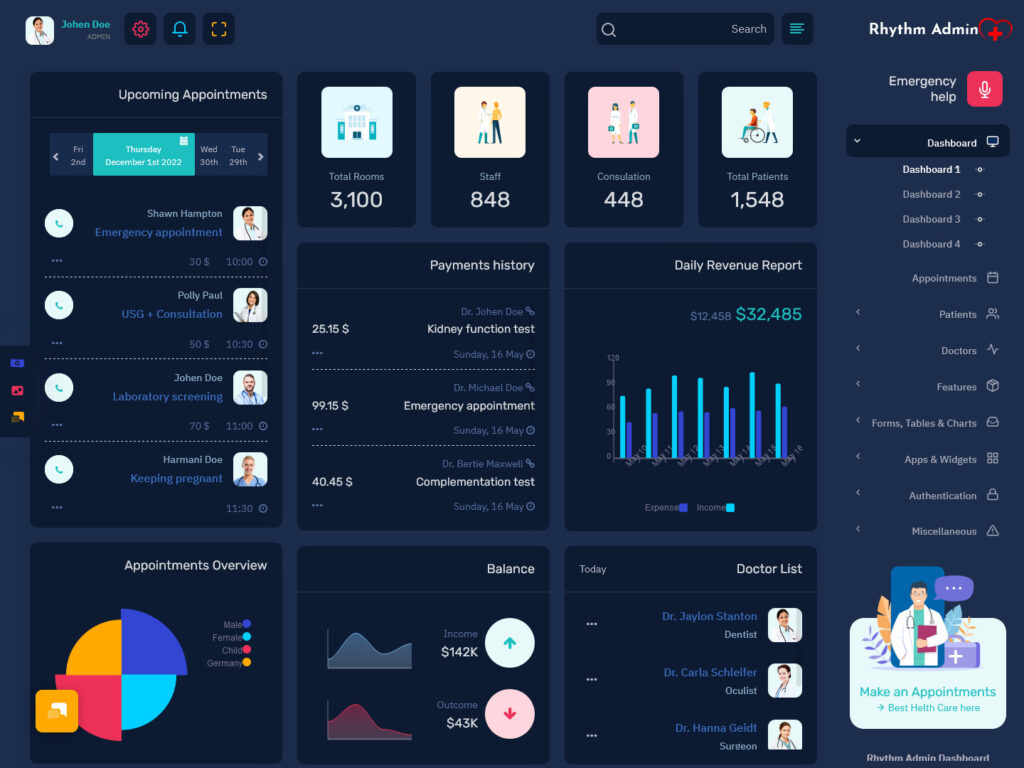 Creative Dashboard in RTL Style - Rhythm Bootstrap 5 Admin Template