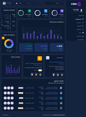Best RTL Style CRM Dashboard Ui Framework - CRMi Bootstrap Admin