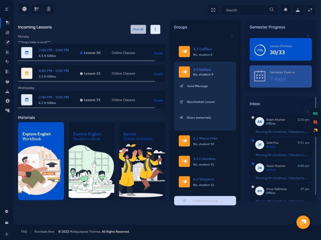 Creating a Online Course Dashboard with a LMS Dashboard Templates